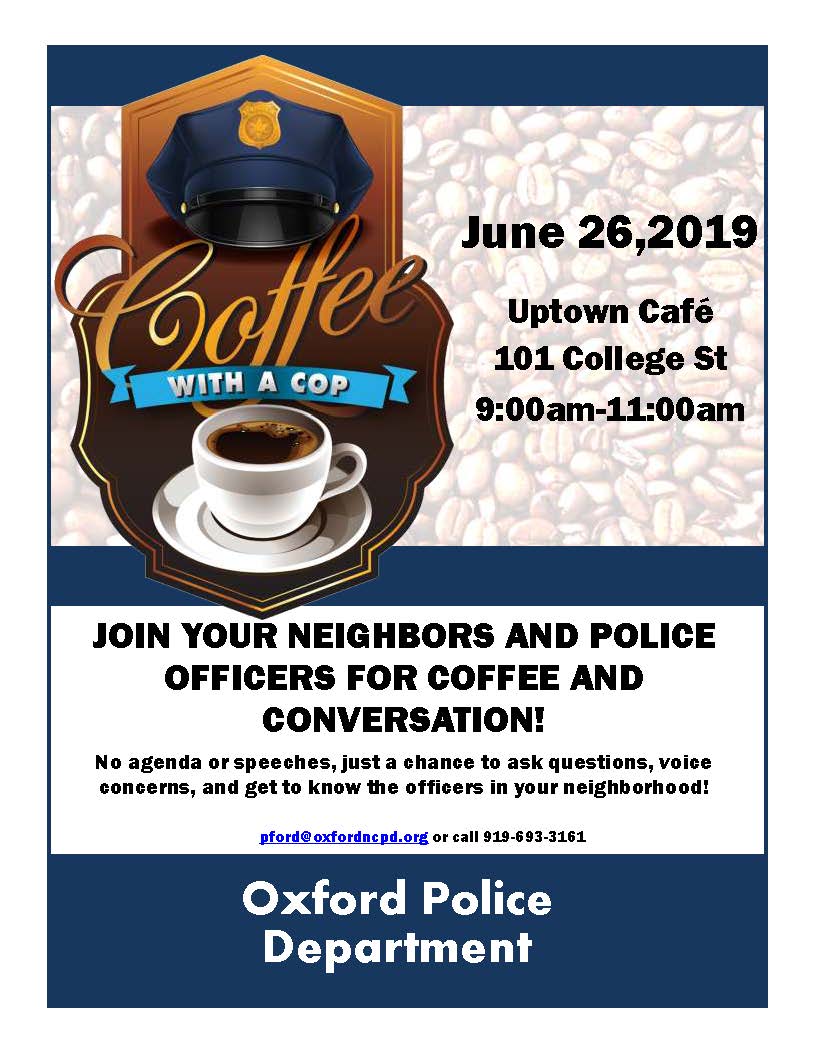 Oxford Police Coffee With Cop - WIZS
